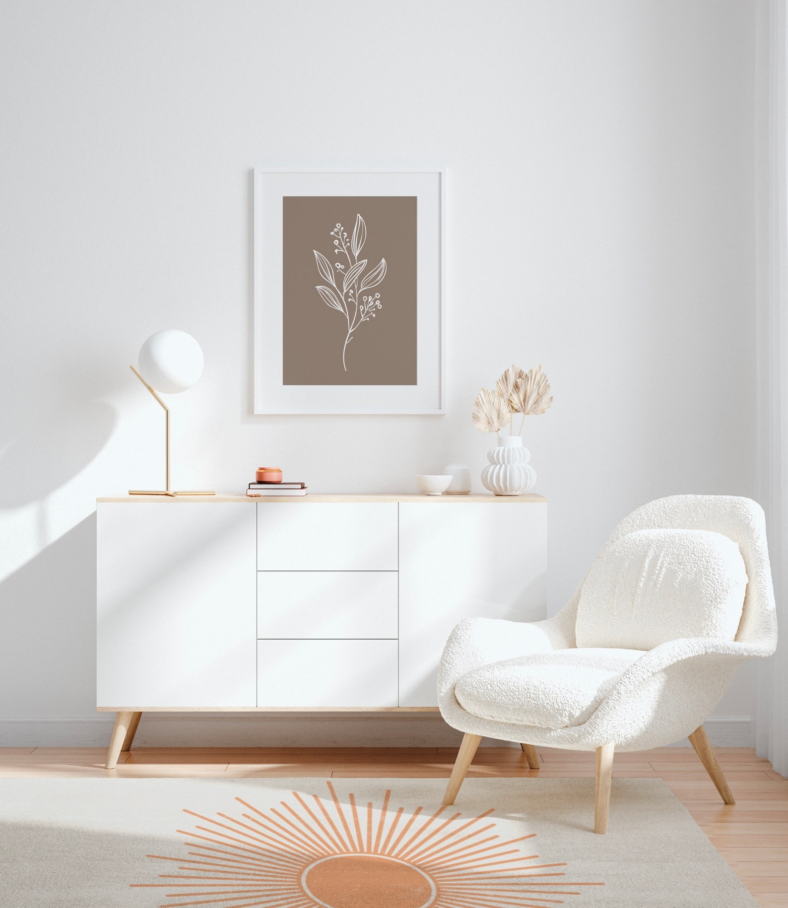 Boho Area Rug Beige and Light Rust Nursery Carpet Boho Sun - Etsy