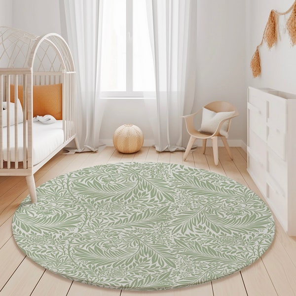 Sage Green Round Rug - Etsy