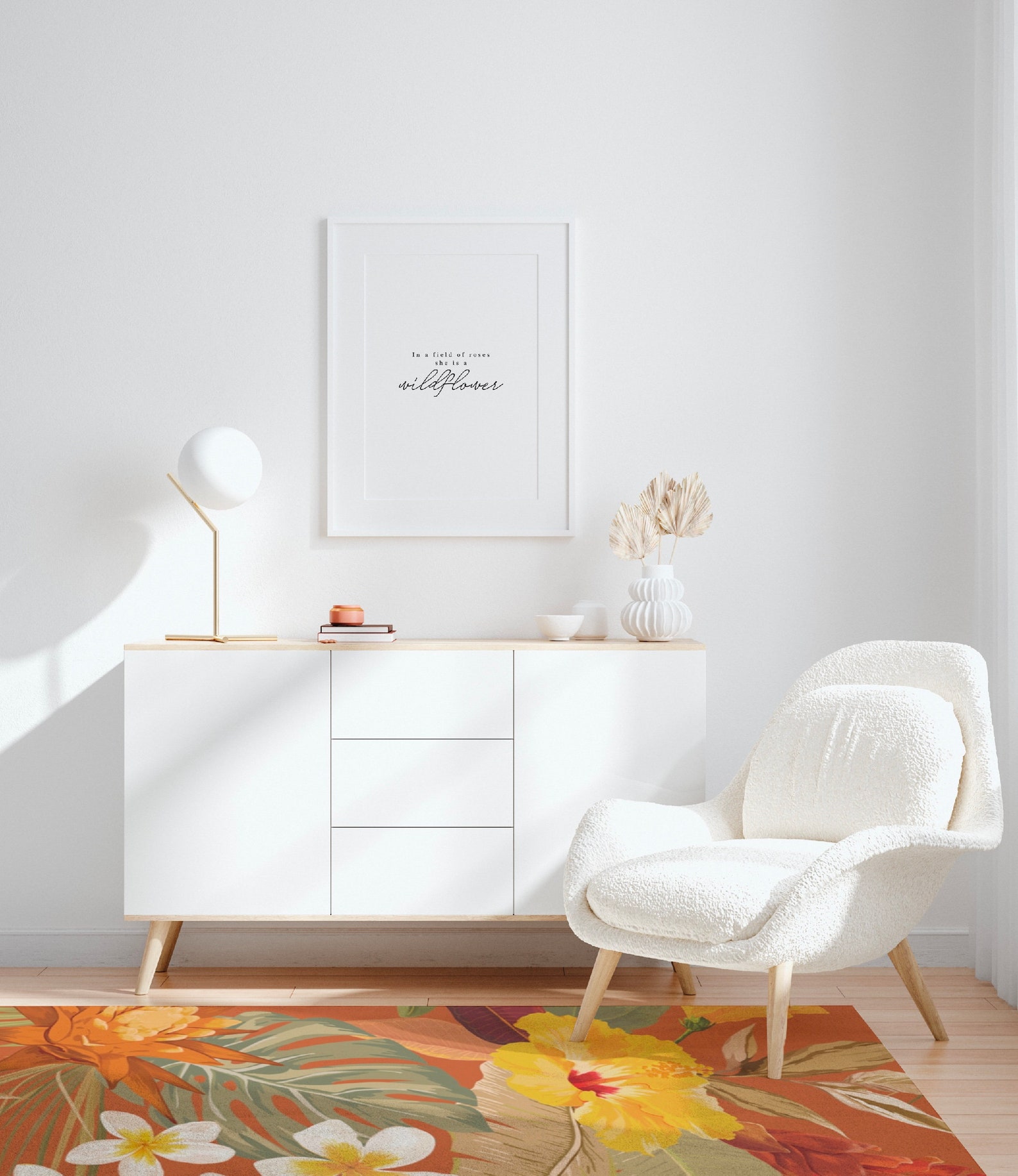 Intense Rust Floral Rug Tropical Floral Carpet Rust Mustard - Etsy