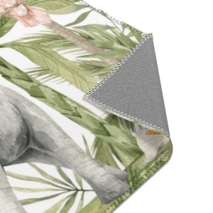 Safari Animals Nursery Rug, Watercolor Animals Print Area Rug, Gender ...