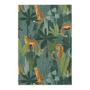 Wild Jungle Animals Rugs, Leopard Print Carpet, Tropical Kids Rugs for ...