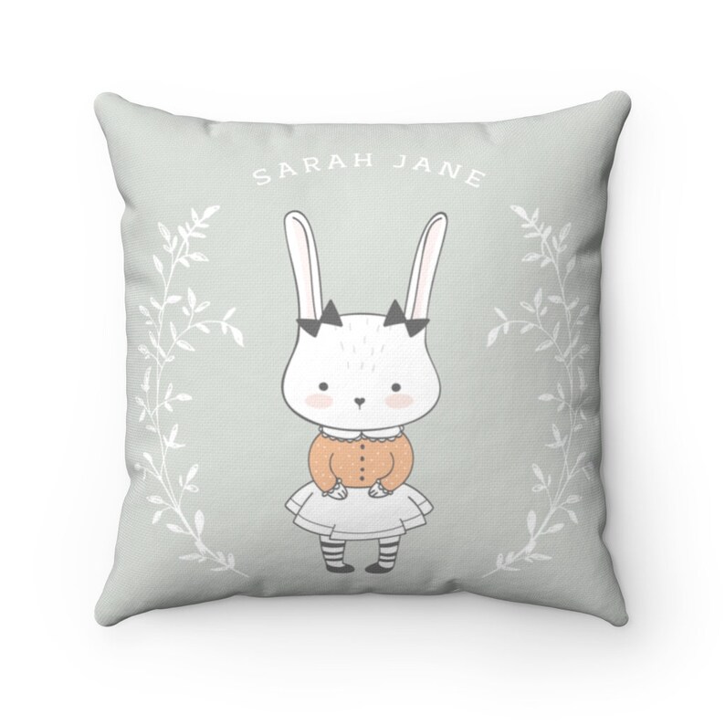 Cute Bunny Cushion Cover Baby Name Nursery Pillow - Etsy