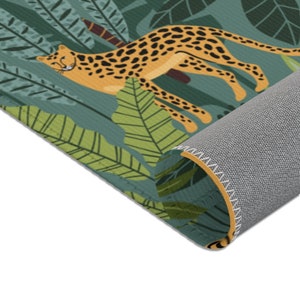 Wild Jungle Animals Rugs, Leopard Print Carpet, Tropical Kids Rugs for ...
