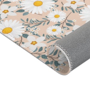 Daisy Rug, Poppies Flowers Kids Carpet, Scandinavian Design Carpet ...