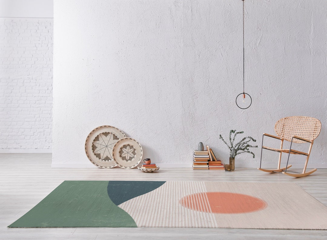 Mid Century Modern Rugs, Contemporary, Earth Organic Tones Carpet ...