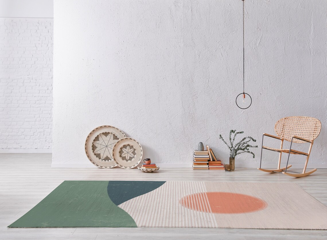 Mid Century Modern Rugs Contemporary Earth Organic Tones | Etsy