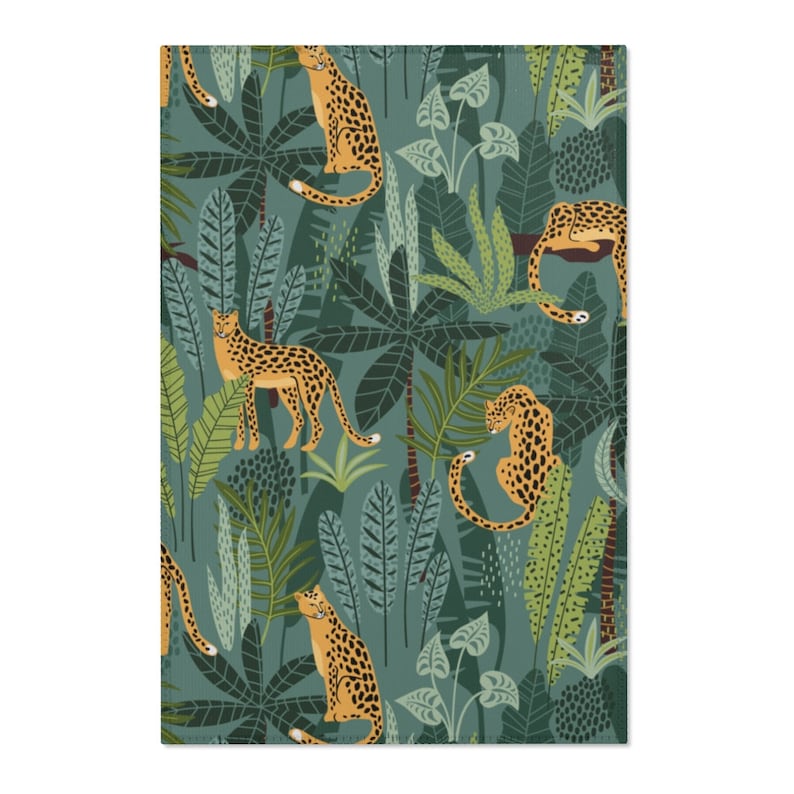 Wild Jungle Animals Rugs Leopard Print Carpet Tropical Kids - Etsy
