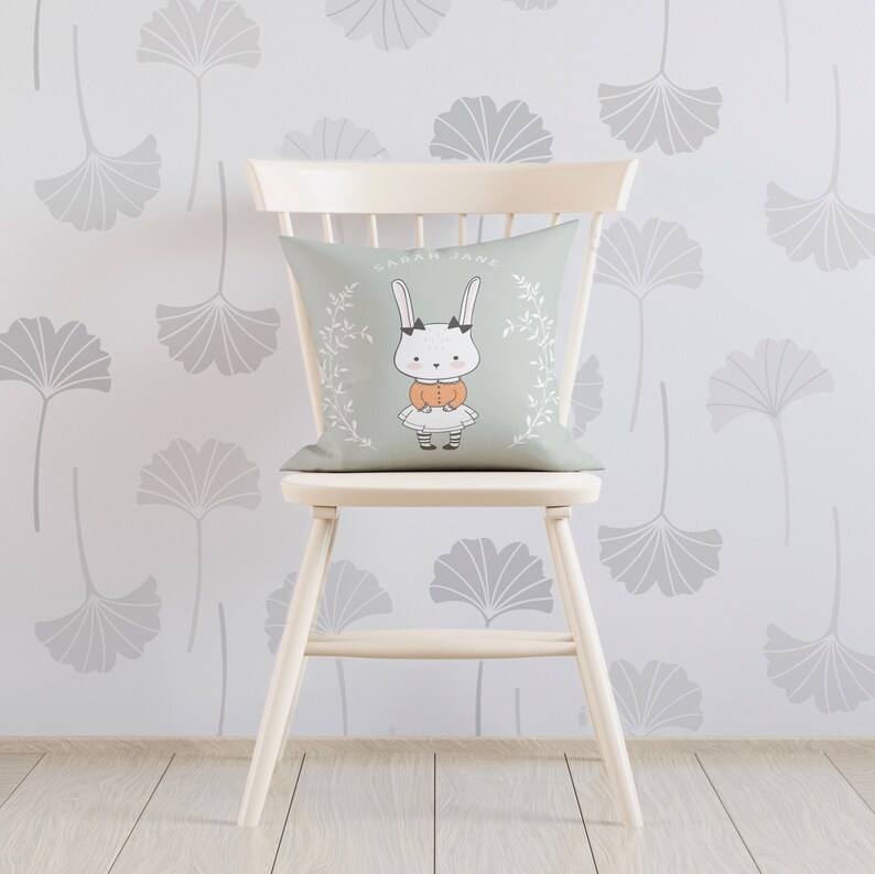 Cute Bunny Cushion Cover Baby Name Nursery Pillow - Etsy