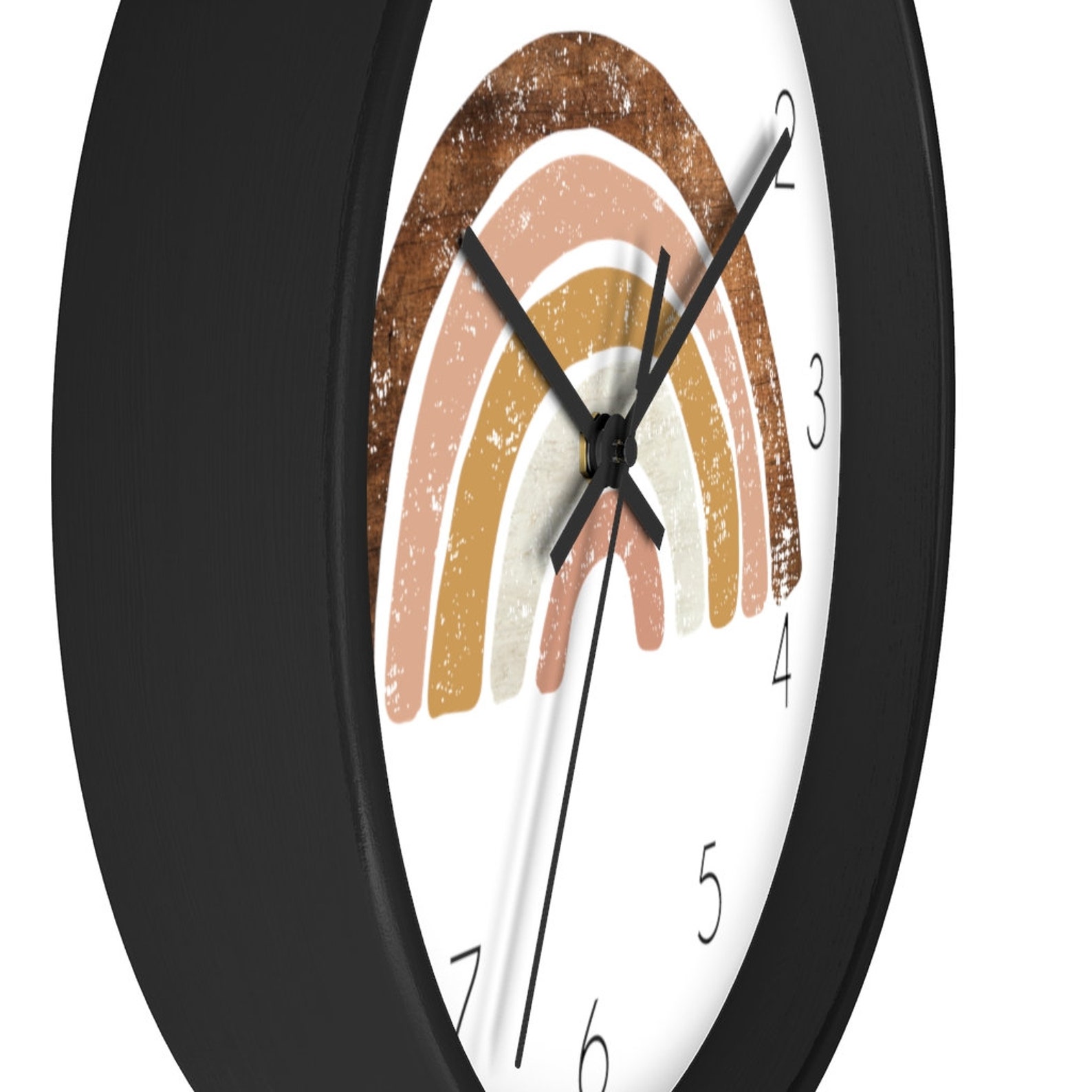 Rainbow Wall Clock Distressed Rainbow Clock Nurser Clock - Etsy Denmark