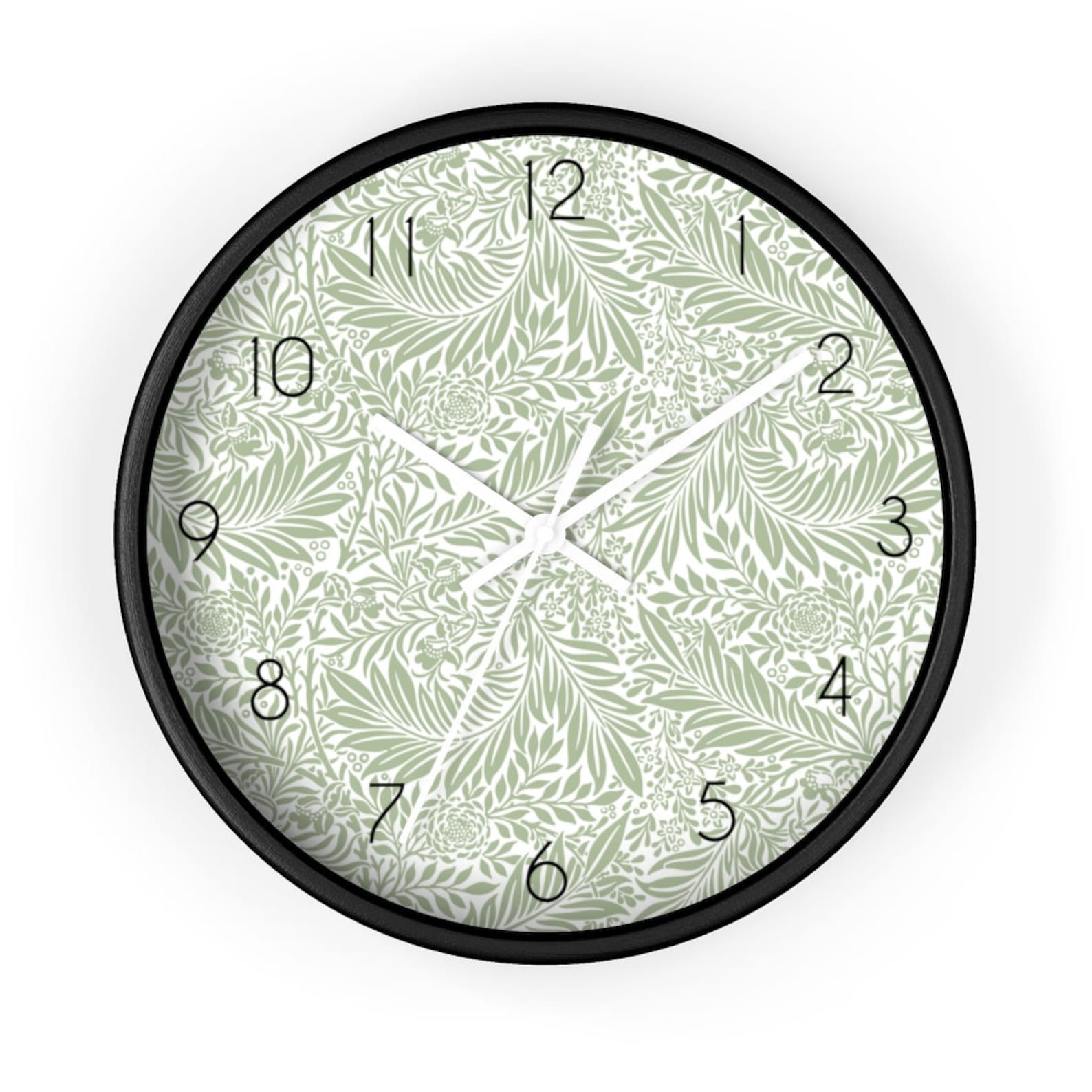 Botanical Clock Sage Green Wall Clock Minimalist Clock Wall - Etsy ...