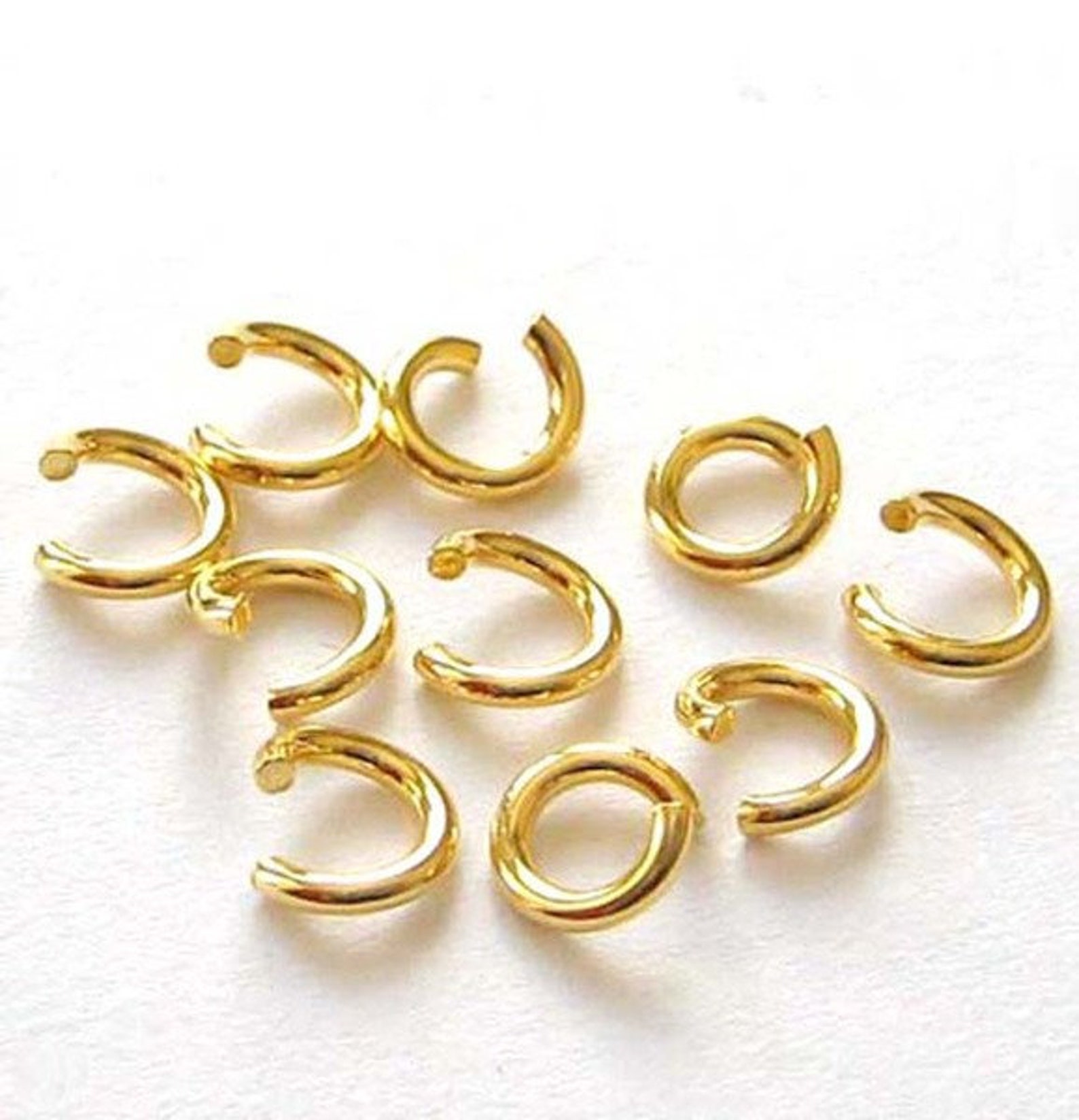 10 Bending Rings 5 Mm 925silver Gold-plated "open" - Etsy