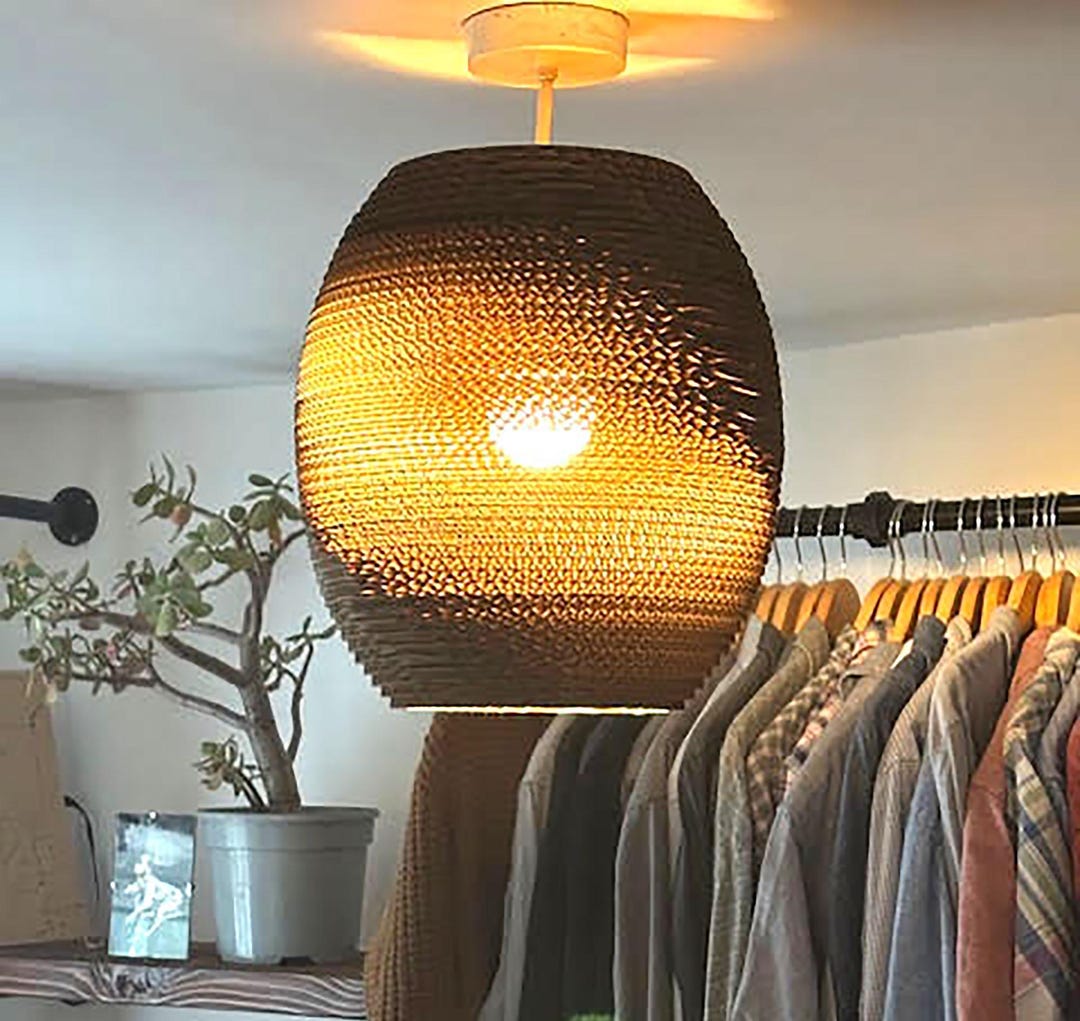 Wave Beehive Cardboard Pendant Light Shade - Etsy