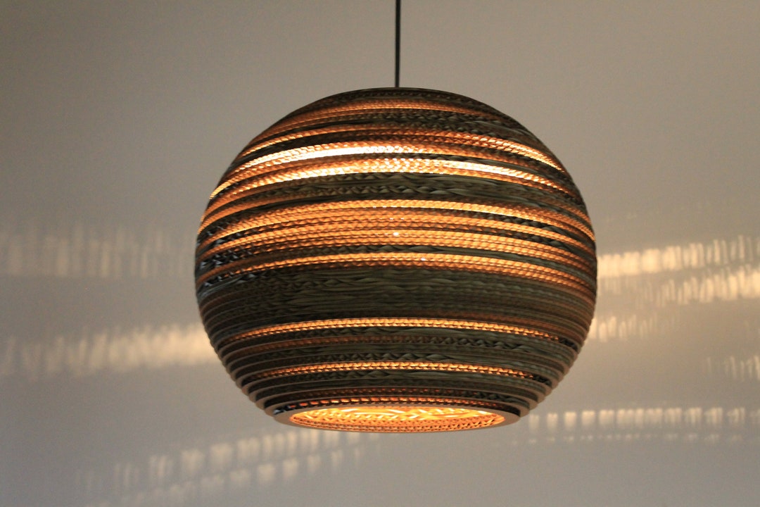 Large 16" Spherical Cardboard Pendant Lampshade - Etsy