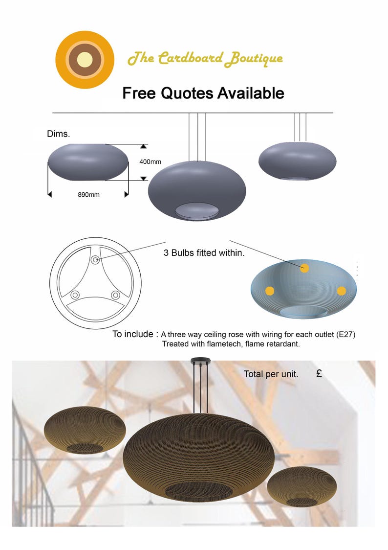 18 Inch Extra Large Recycled Cardboard Sphere Pendant Lampshade - Etsy