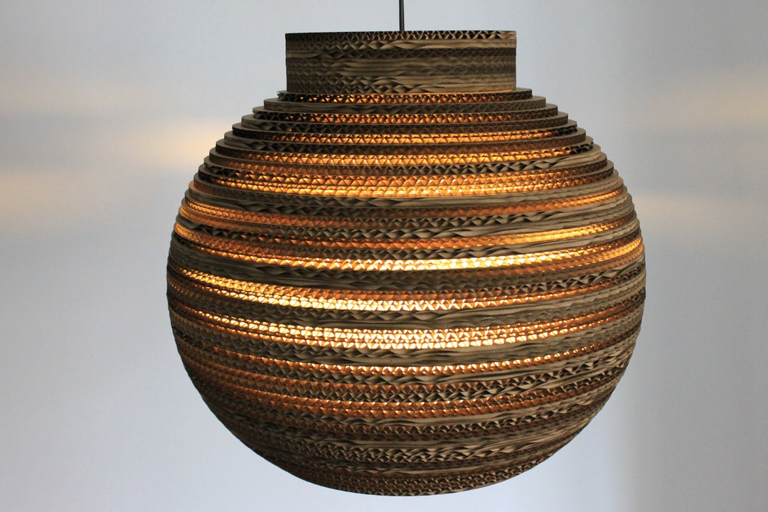 16" Large Collared Sphere Cardboard Pendant Lampshade - Etsy