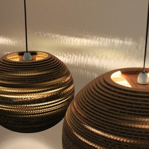 Large 16" Spherical Cardboard Pendant Lampshade - Etsy UK