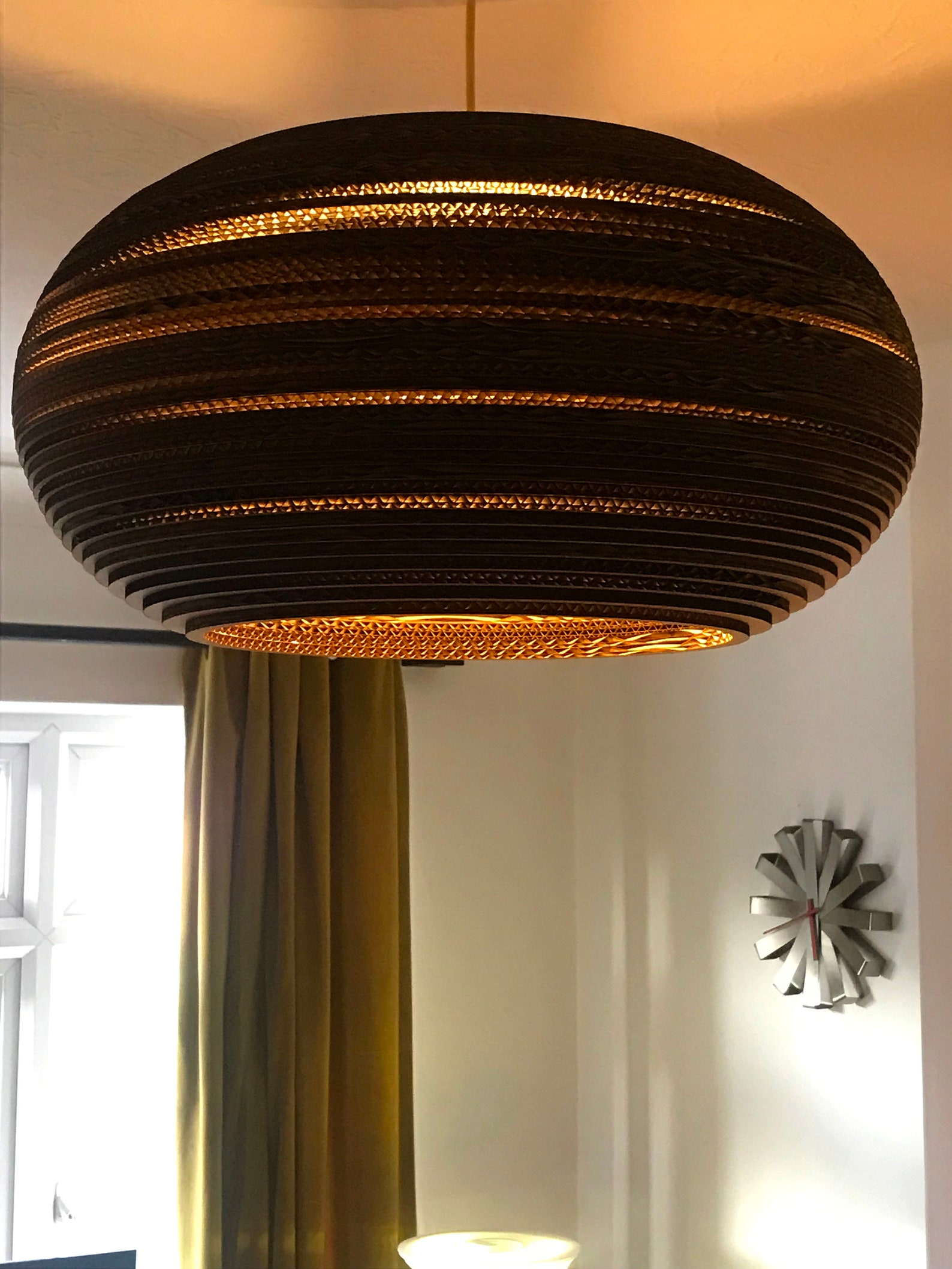 20 Rounded Drum Recycled Cardboard Pendant Lightshade | Etsy