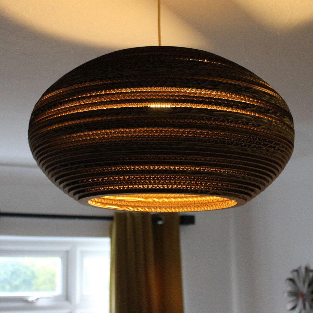 Extra Large 20" Spinning Top Recycled Cardboard Pendant Lampshade - Etsy