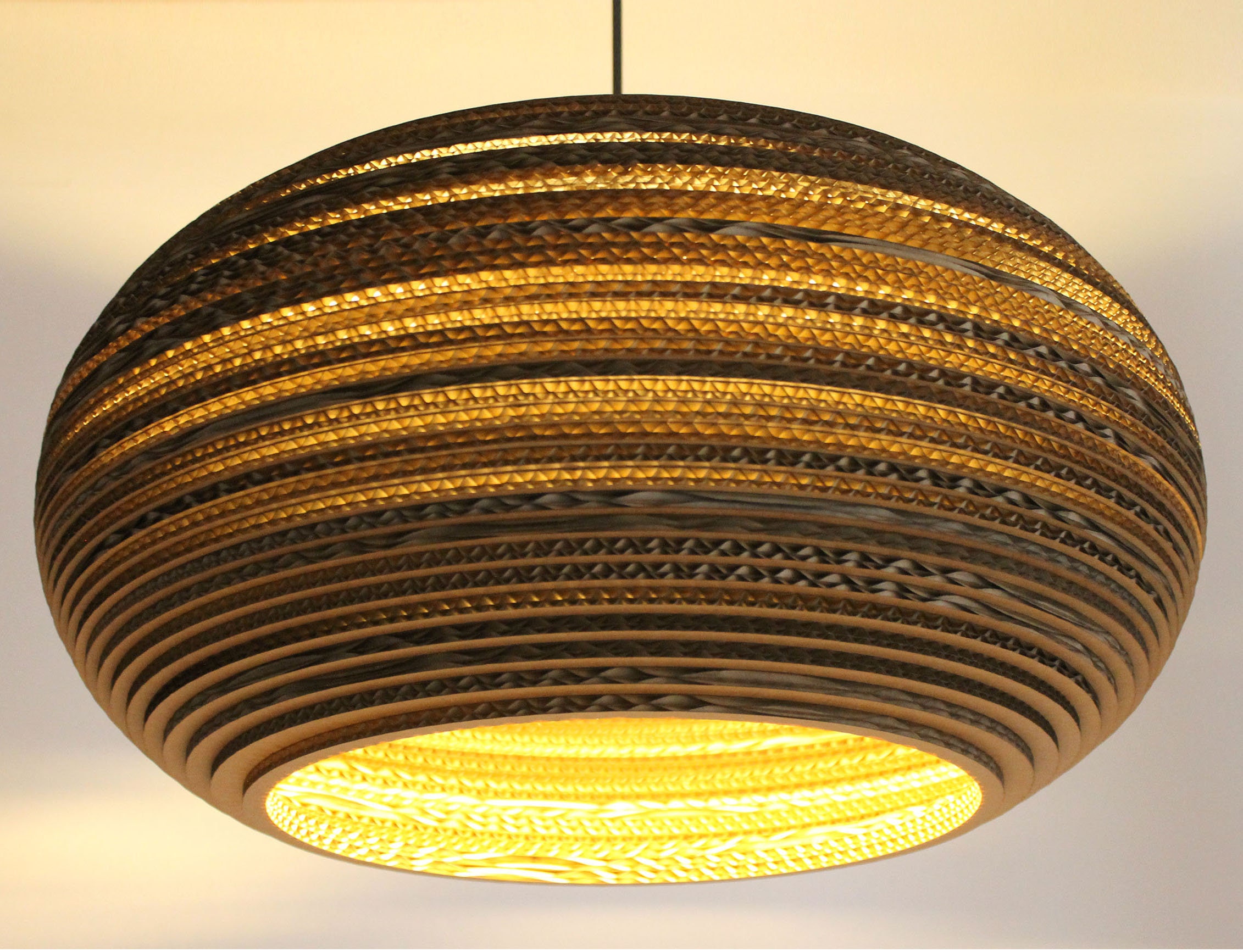 20 Rounded Drum Recycled Cardboard Pendant Lightshade | Etsy