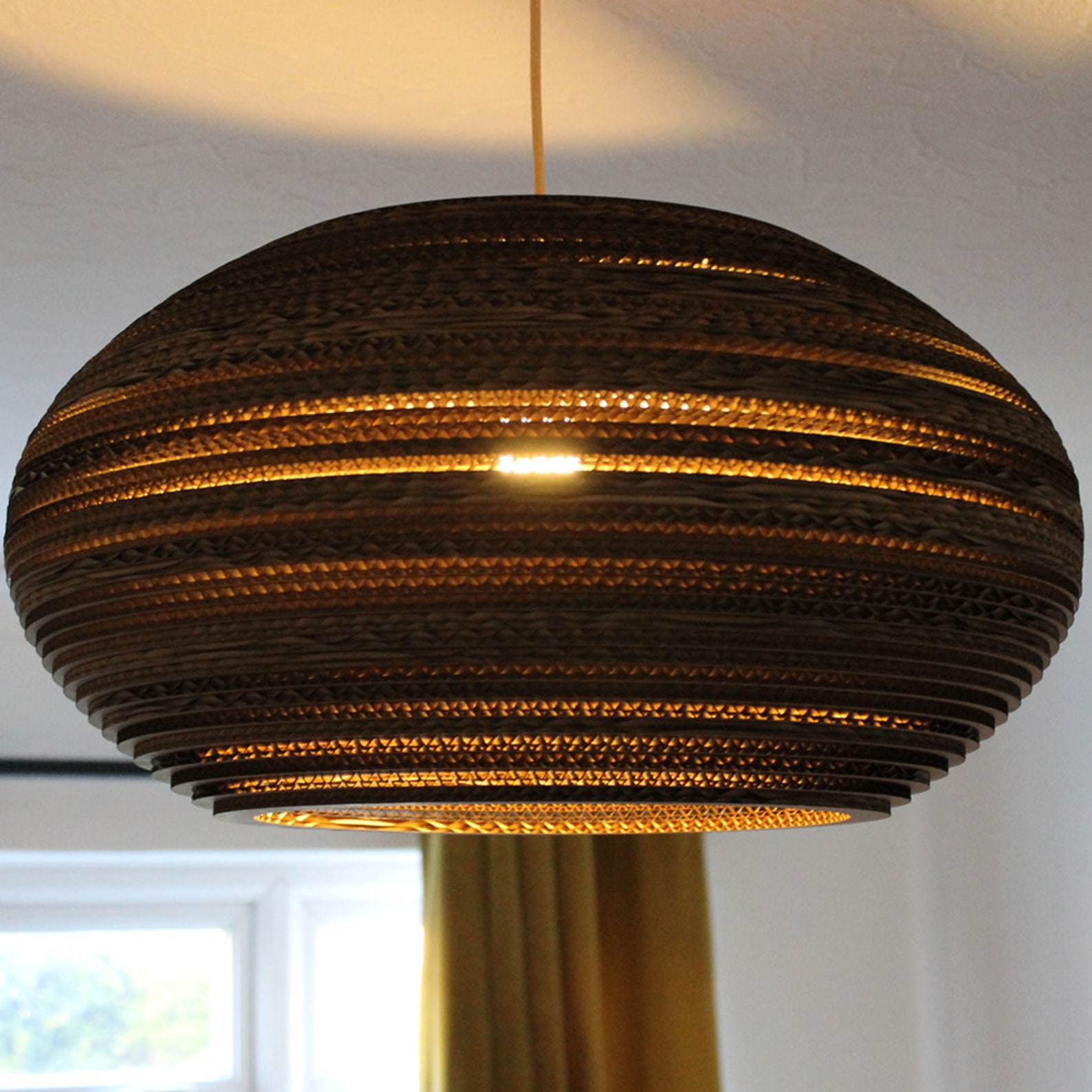 Extra Large 20" Spinning Top Recycled Cardboard Pendant Lampshade - Etsy