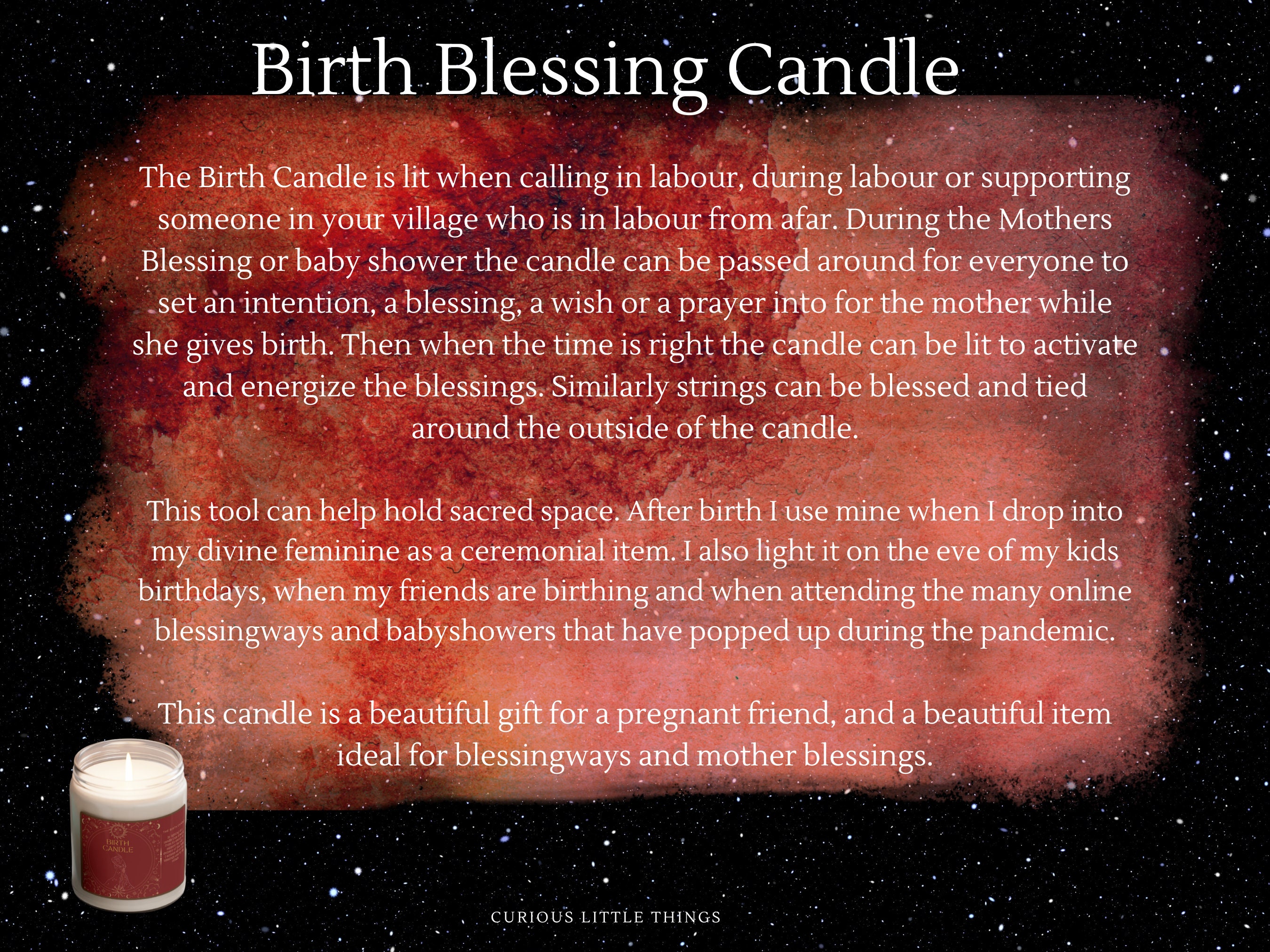 Birth Candle for Blessingways, Mothers Blessings and Baby Shower Gifts ...