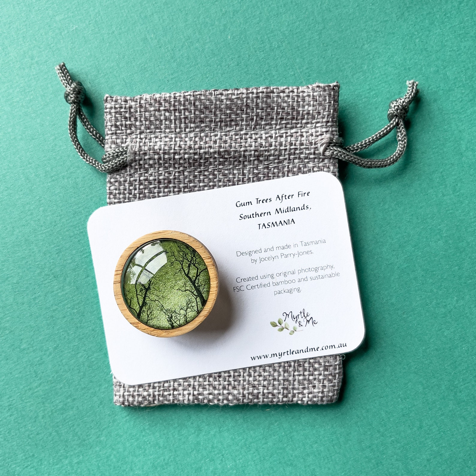 Gum Trees After Fire Nature Brooch With Bamboo - Handmade in Tasmania ...