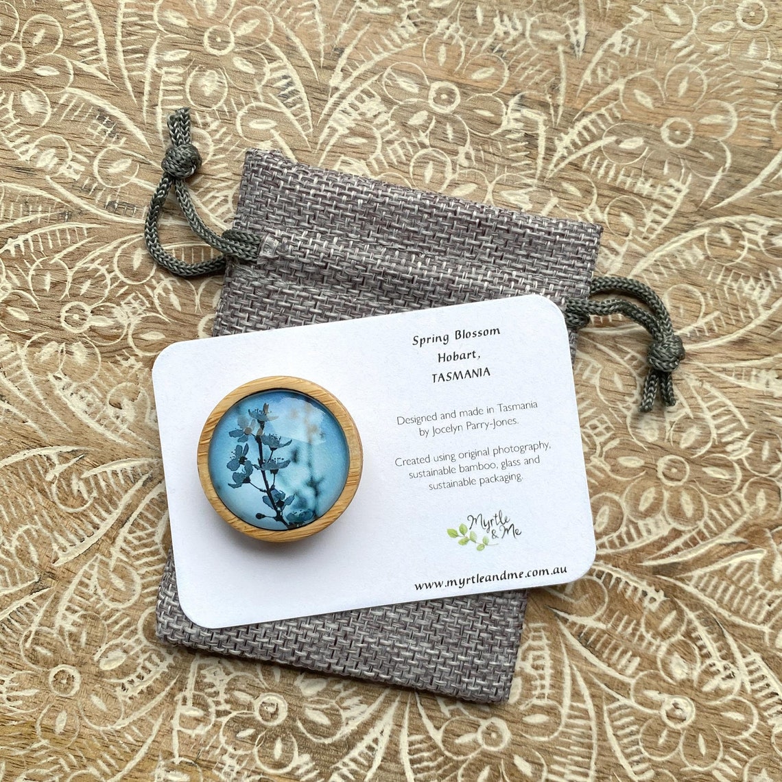 Japanese Brooch Cherry Blossom Brooch Blue Spring Flower - Etsy