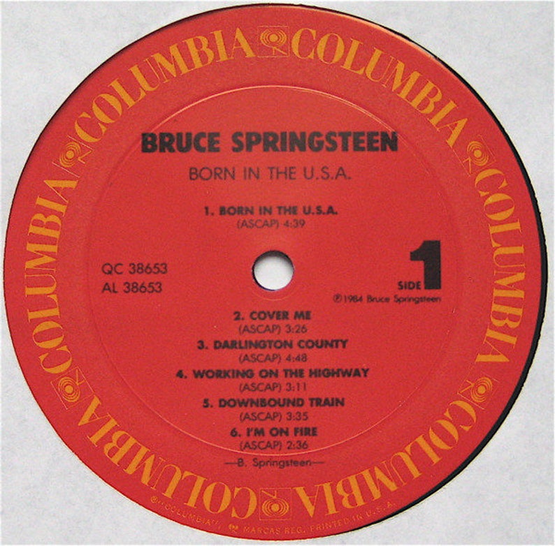 Vintage Vinyl Bruce Springsteen - Born in the USA 80's First Press ...