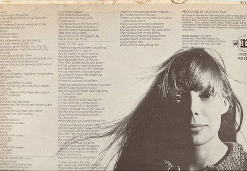 Vintage Vinyl Joni Mitchell – Song to A Seagull 60's Folk Rock Female ...