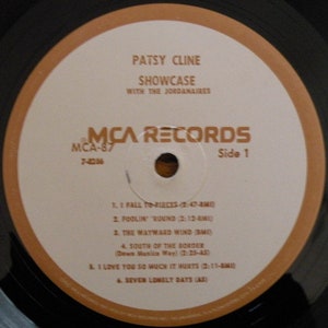 Vintage Vinyl Patsy Cline – Patsy Cline Showcase With the Jordanaires ...