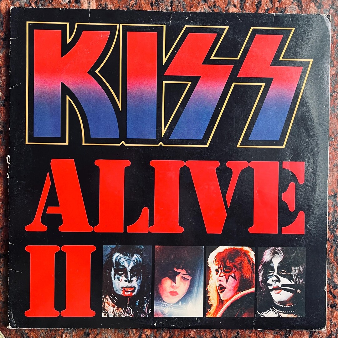 Vintage Vinyl KISS - Alive II 70's Ace Frehley Glam Metal Arena Rock ...