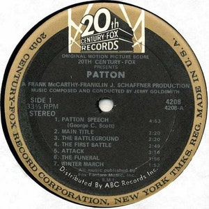 Vintage Vinyl Patton 70's WWII War Movie Soundtrack Military History ...
