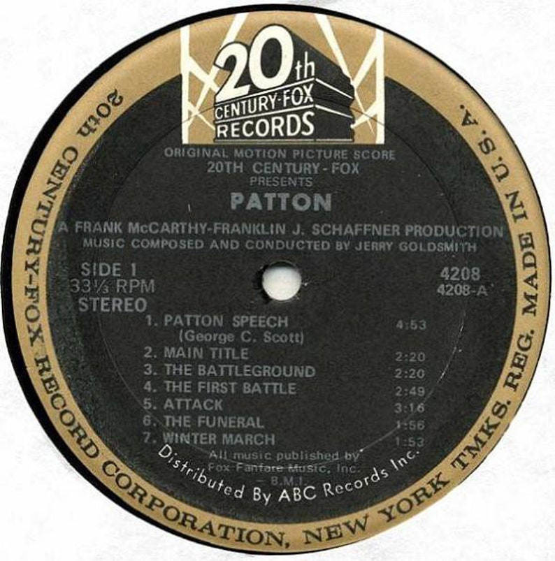 Vintage Vinyl Patton - 70's WWII War Movie Soundtrack Military History ...