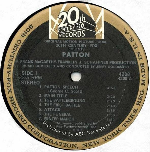 Vintage Vinyl Patton 70's WWII War Movie Soundtrack Military History ...