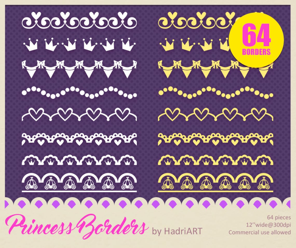 Princess Clip Art Borders - Etsy