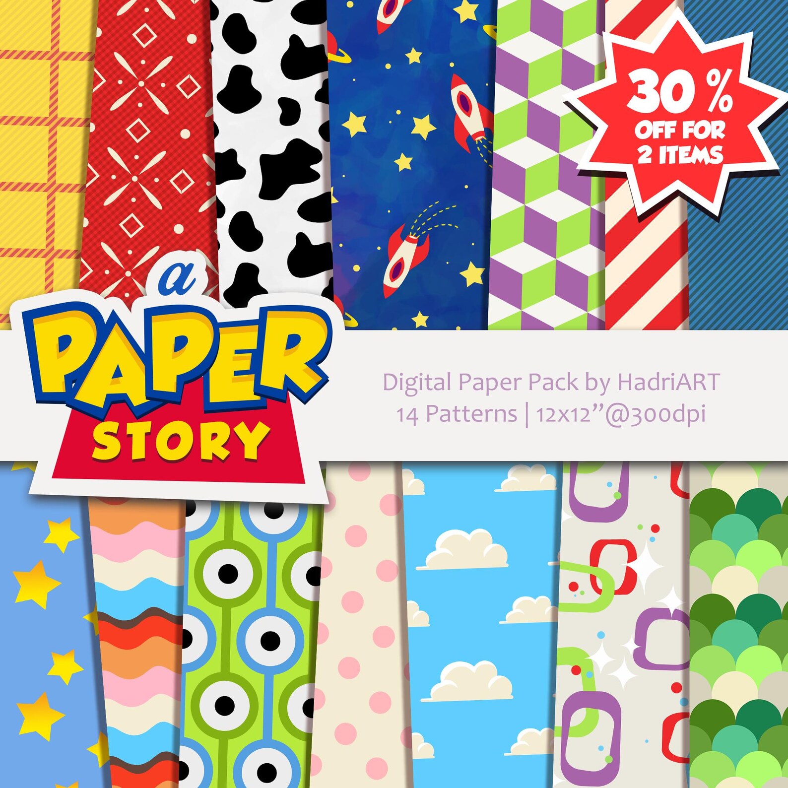 Toy Story Digital Paper Printable Patterns - Etsy
