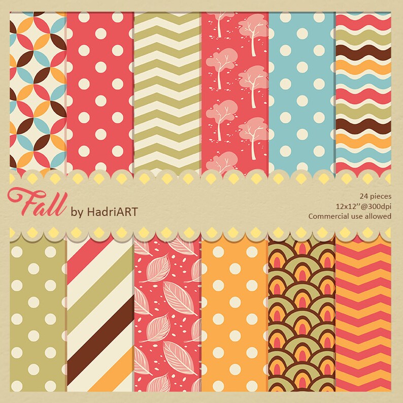 Fall Digital Paper Commercial Use - Etsy