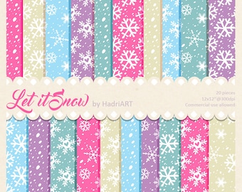 Digital Scrapbook Paper Winter Printable Frozen Winter Wedding Snow ...