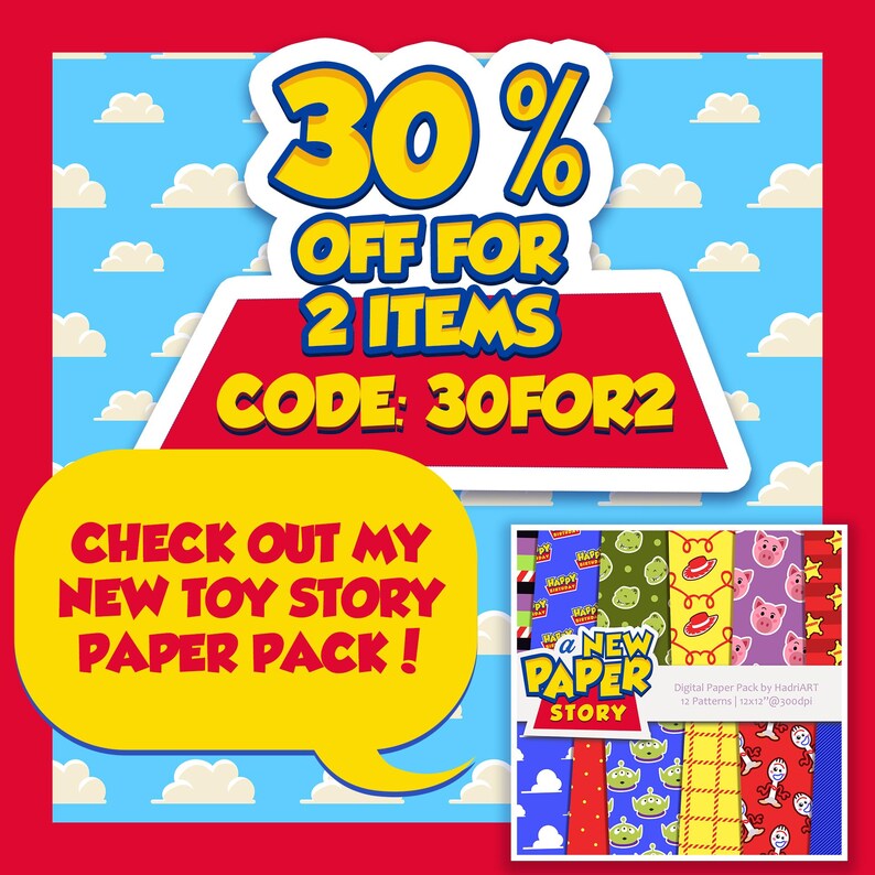 Toy Story Digital Paper Printable Patterns - Etsy