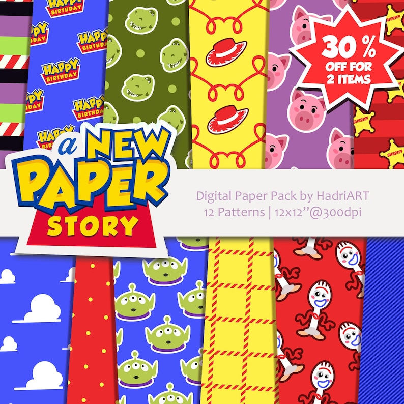 Toy Story Digital Paper Pack - Etsy