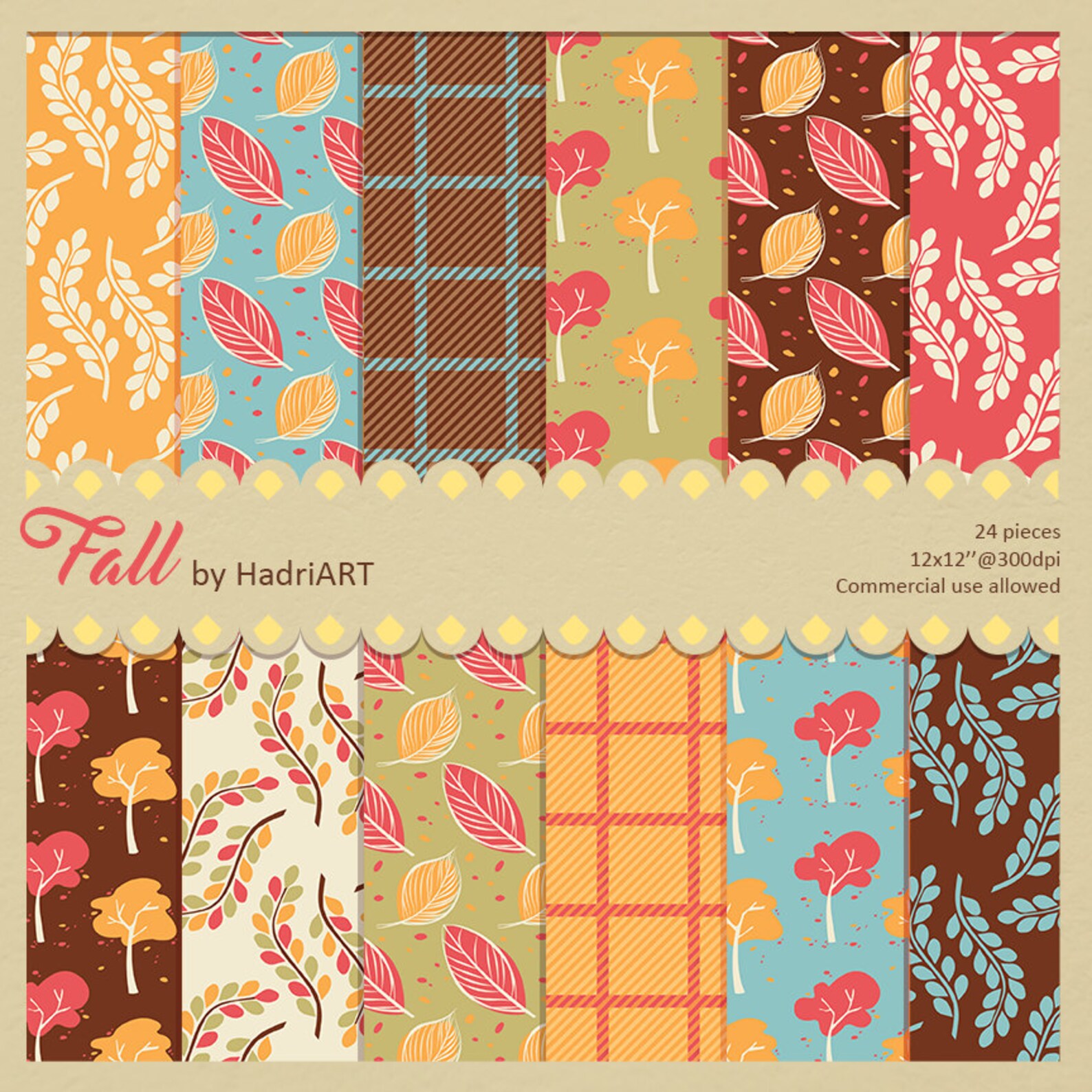 Fall Digital Paper Commercial Use - Etsy