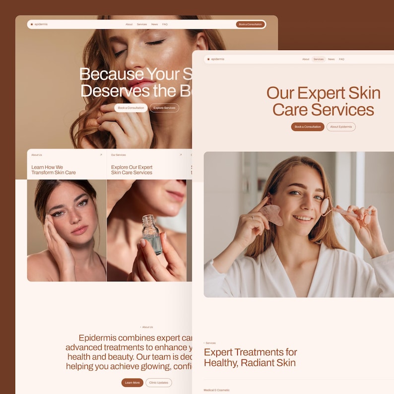 Epidermis – Skincare Clinic Framer Website Template - Etsy