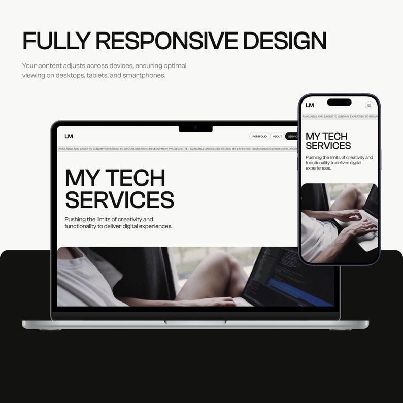 Webflow Developer Portfolio Website Design — Template Leo Marshall - Etsy