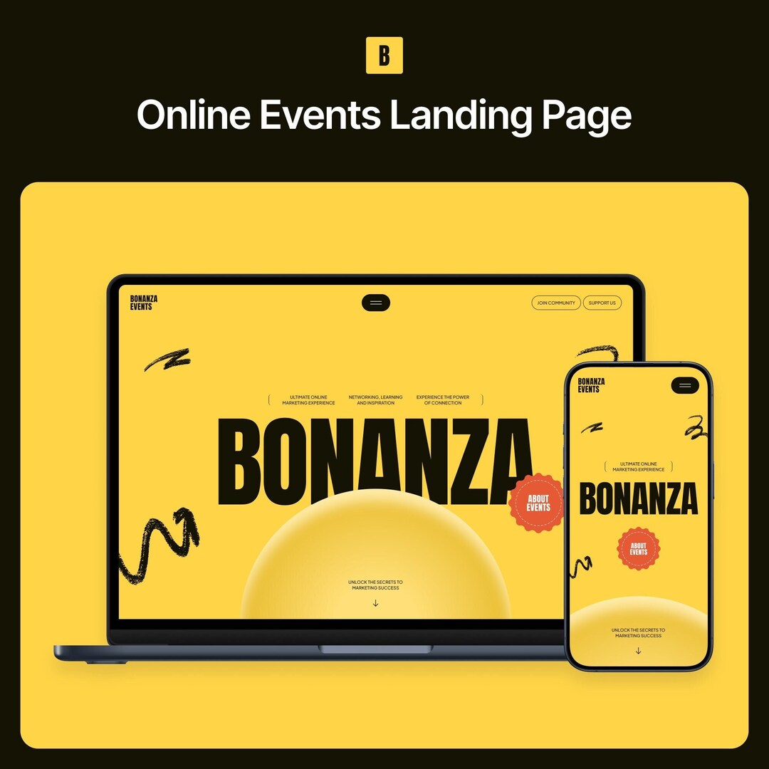 BONANZA — Framer Marketing Events Website Template - Etsy