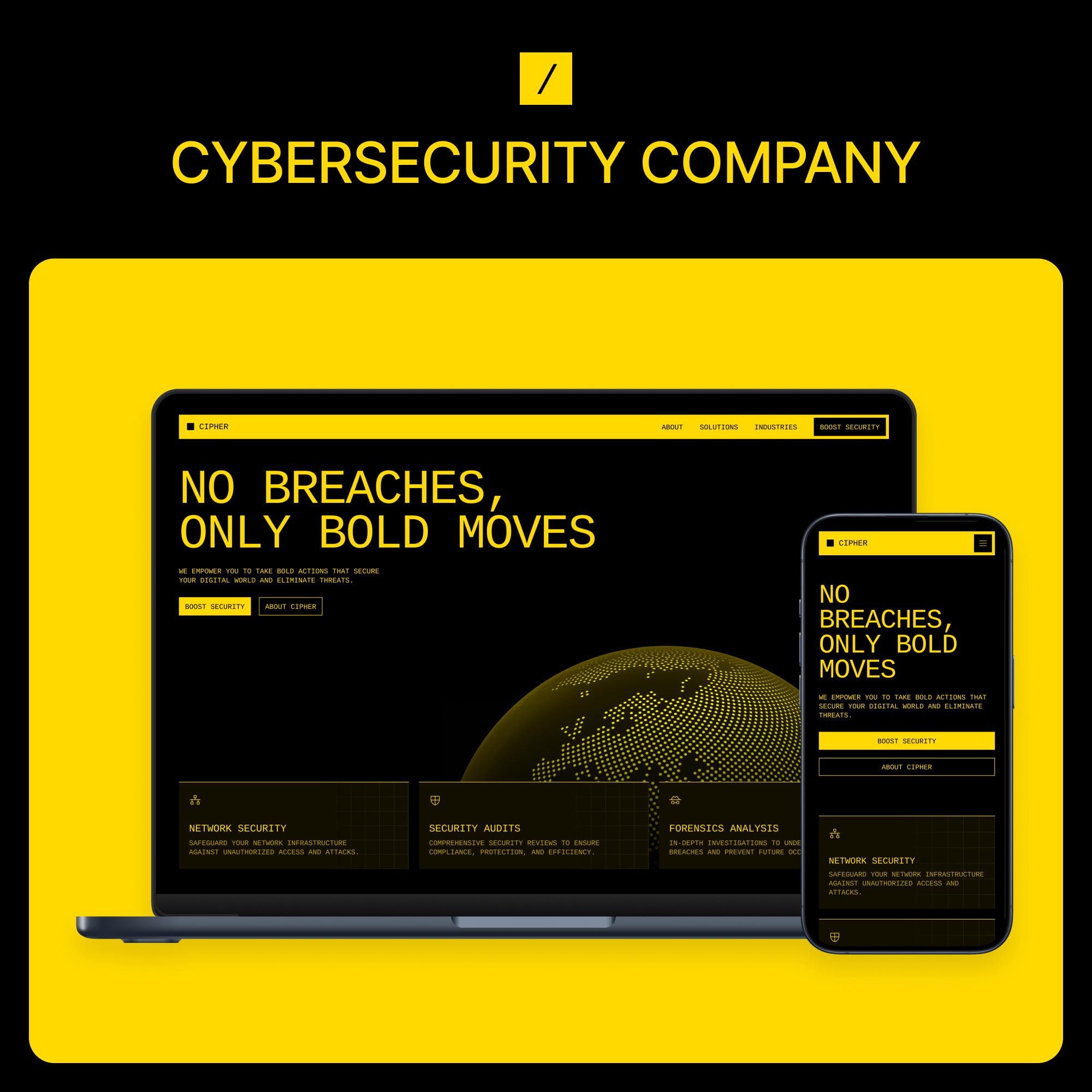 CIPHER – Cybersecurity Company Framer Website - Etsy