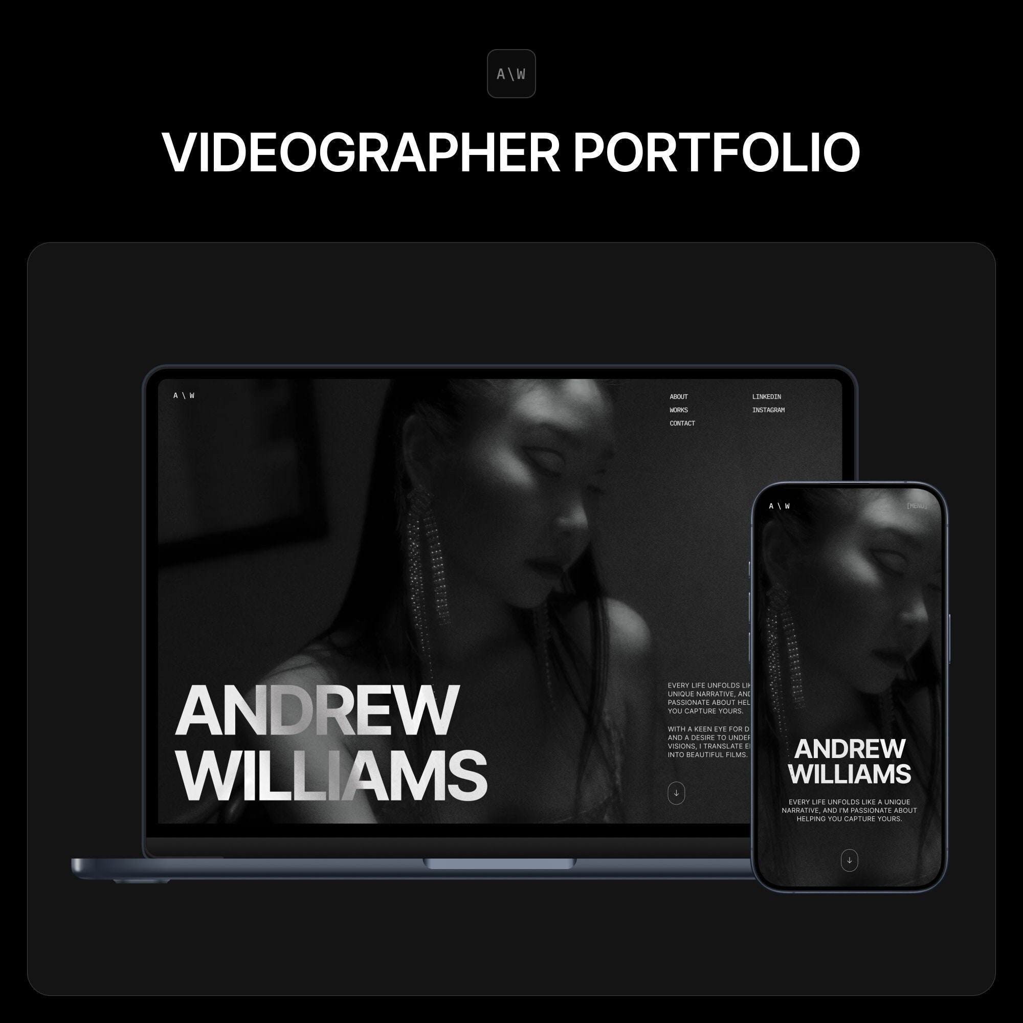 Videographer Framer Portfolio Website Template - Etsy
