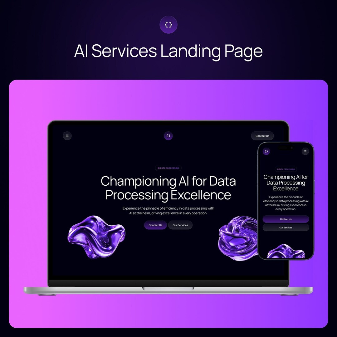 AI Data Services Landing Page Template — Synthetix - Etsy