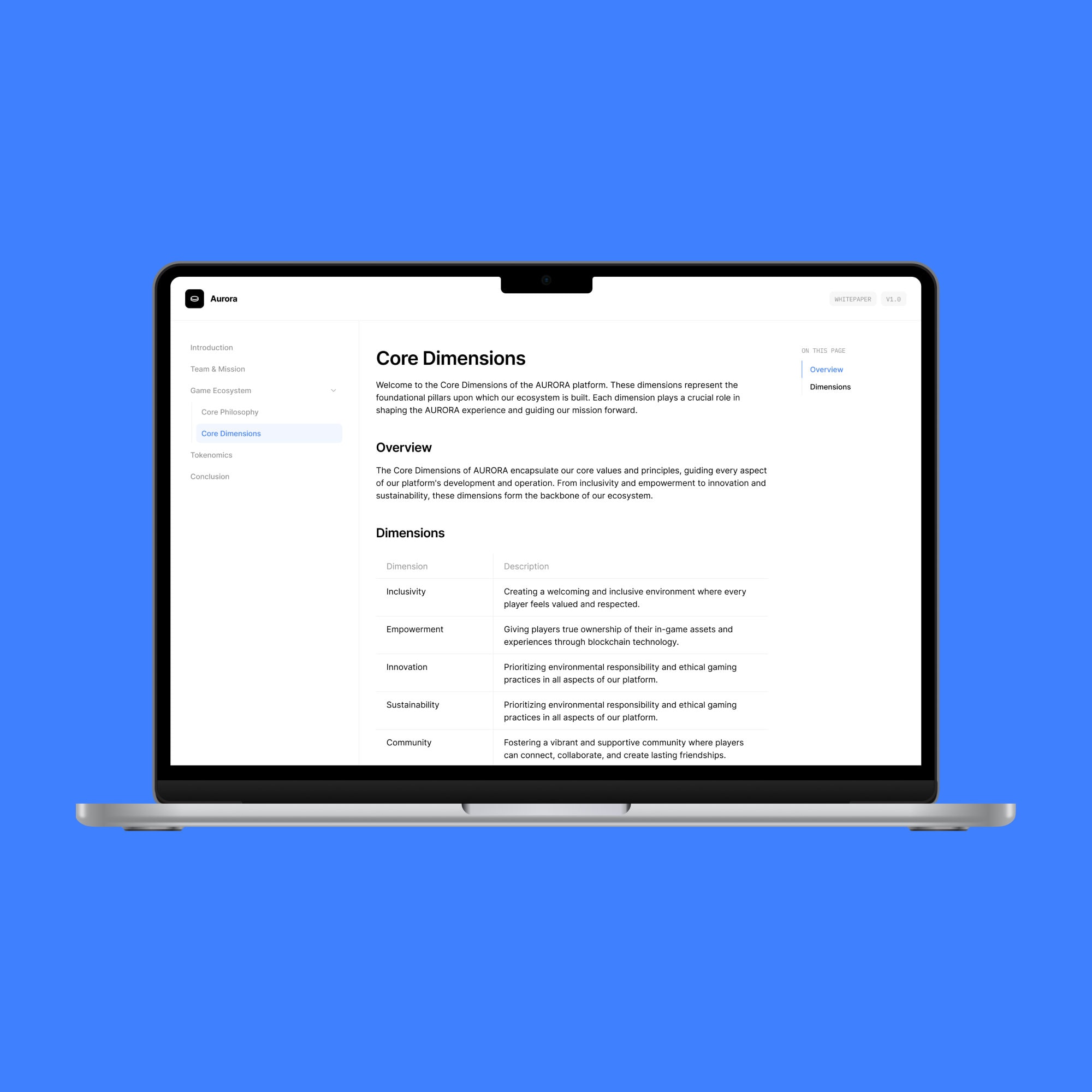 Whitepaper Webflow Website Template Aurora Docs - Etsy