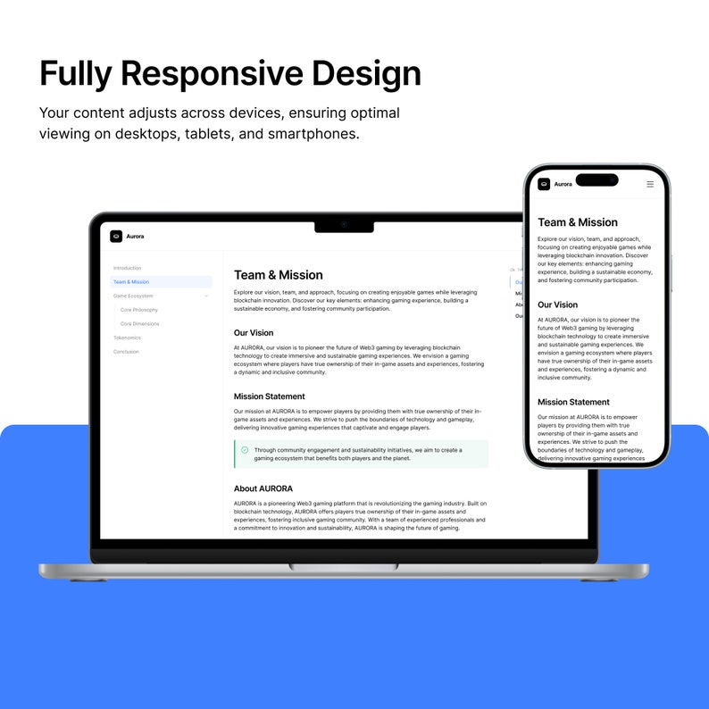 Whitepaper Webflow Website Template — Aurora Docs - Etsy