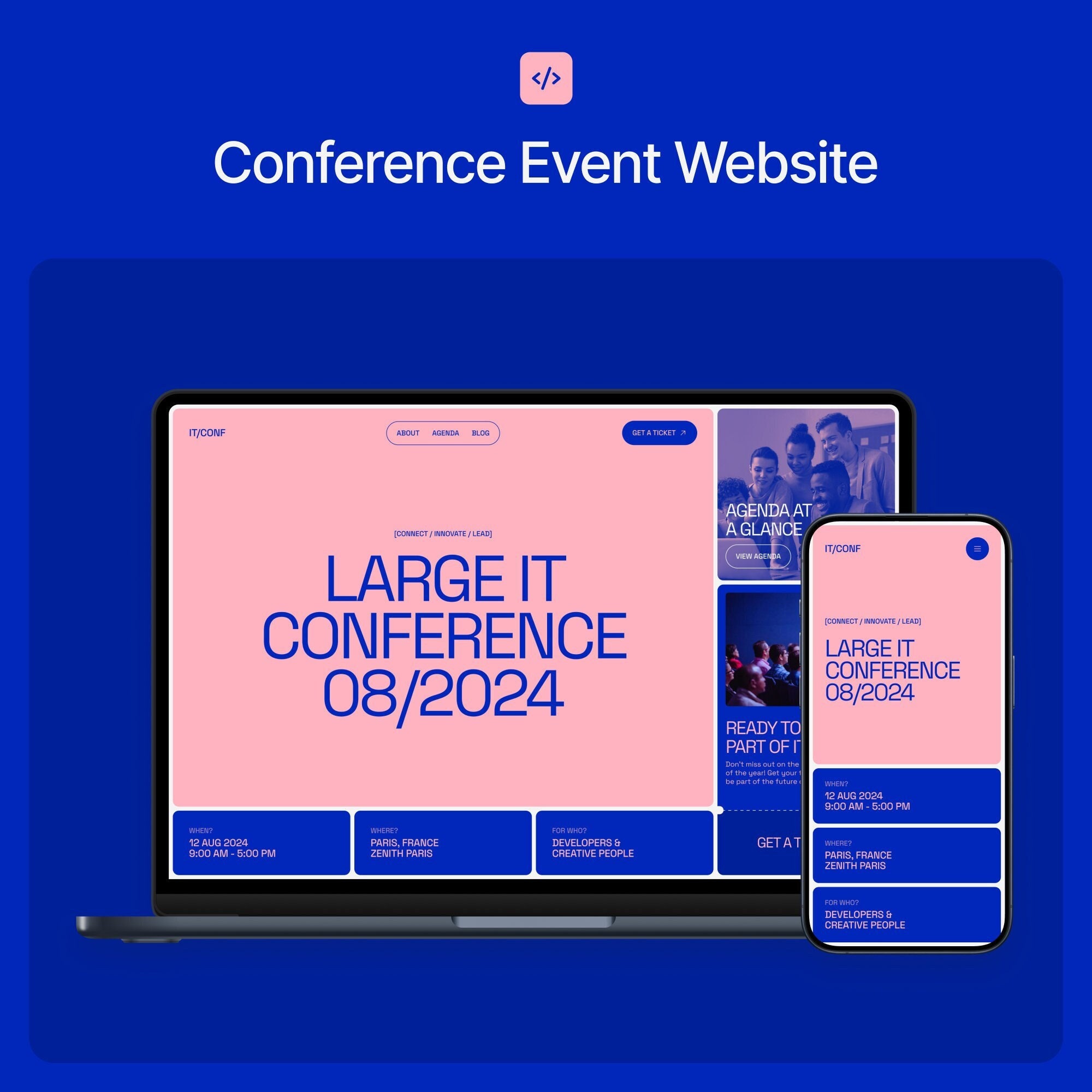IT/CONF — Conference Event Framer Website Template - Etsy